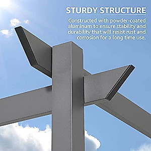 COBANA 10' x 10' Outdoor Pergola, Aluminum Patio Shade Shelter for Garden, Porch, Backyard, Beige