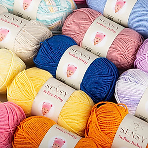 Sensy Softee Baby Yarn, 3.5 oz, 275 Yards, Gauge 3 Light (Blue)