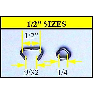 1/2 Stainless Steel Hog Rings for Crab pots, Cages, Traps, Fencing, Sausage Casings, Rabbit Cages (100 Count bag-3oz)
