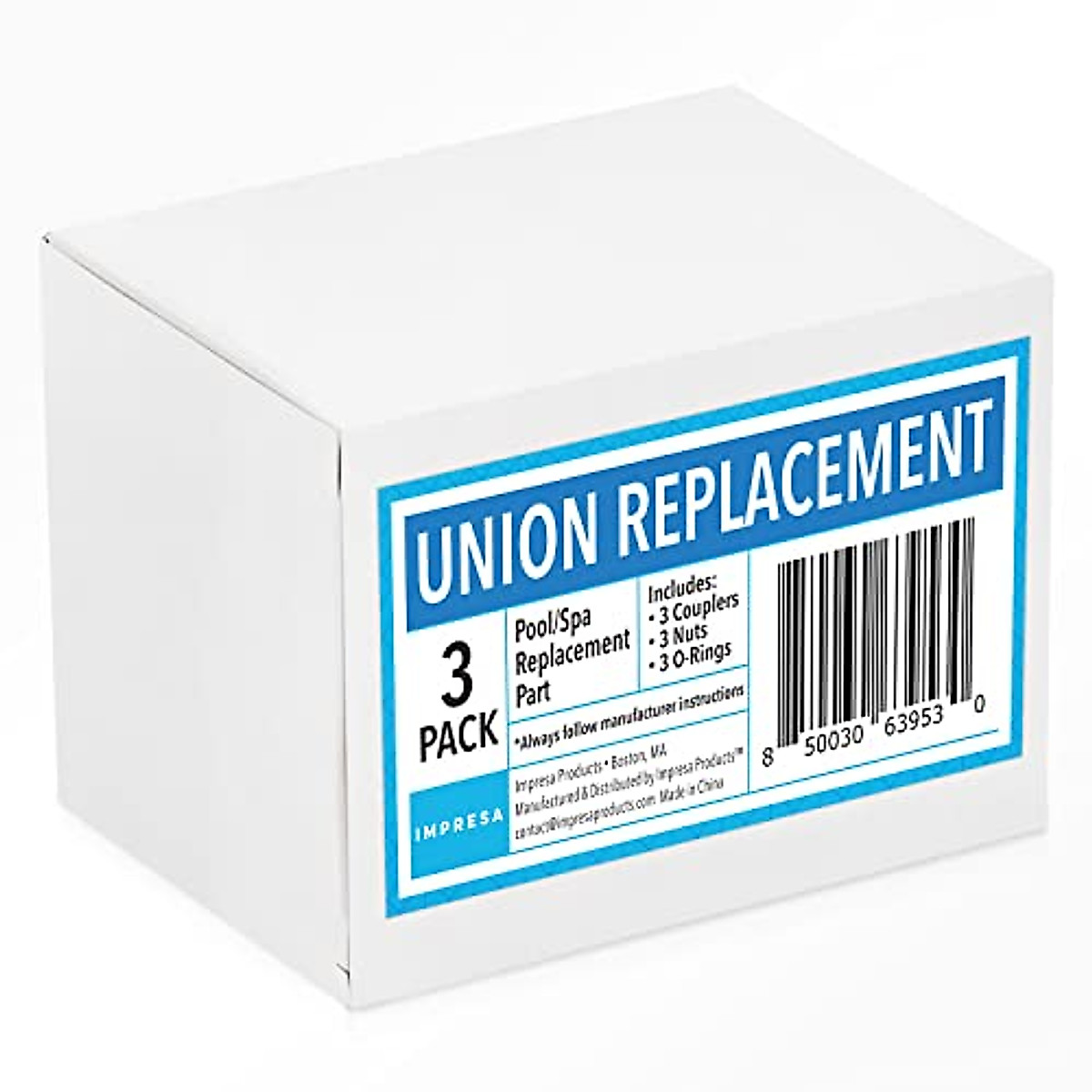 IMPRESA [3 Pack] Union Replacement Intended for Pentair IntelliChlor IC Models 520595 - Home Spa Kit Replacement Part Union Compatible with Pentair Salt Chlorine Generator - 2-inch Union Kit