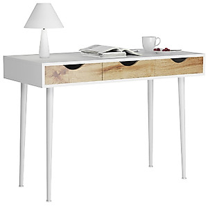 sogesfurniture Writing Computer Desk Modern with 3 Drawers, Makeup Vanity Table, Writing Study Desk for Home Office, Dressing Table