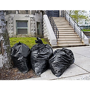 65 Gallon Trash Bags for Toter, (Value-Pack 50 Bags w/Ties) 64 Gallon Large Black Heavy Duty Garbage Bags, 50"W x 60"H.