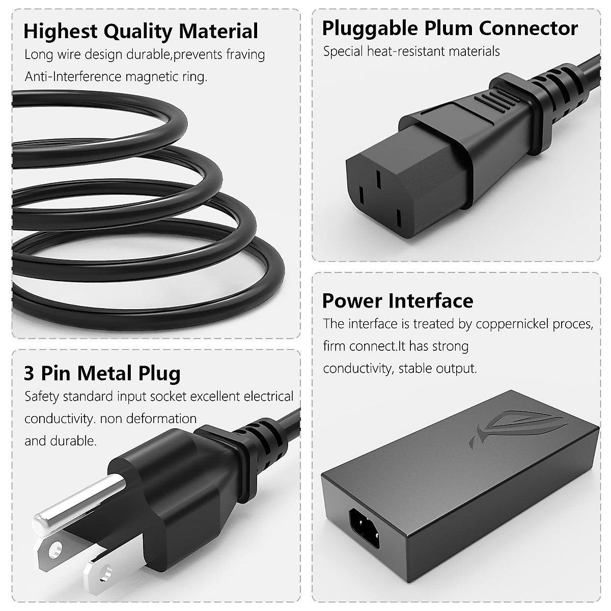 240W Zephyrus Charger ADP-240EB B Fit for Original ASUS ROG Zephyrus S15 S17 M15 M16 G14 G15 (2022 2023 2024) Gaming Laptop