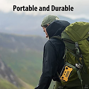 Megatek NOAA Emergency Weather Radio with 5000mAh Phone Charger, Hand-Crank/Solar/Battery Powered Survival Radio with AM/FM, SOS Alarm, Flashlight & Reading Light, USB-C Rechargeable [2022-New]