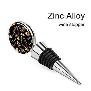 Musical Instruments Saxophone French Hor Wine Bottle Stoppers Reusable Plug Wine Saver Corks for Beverage Holiday Party Kitchen Decorative
