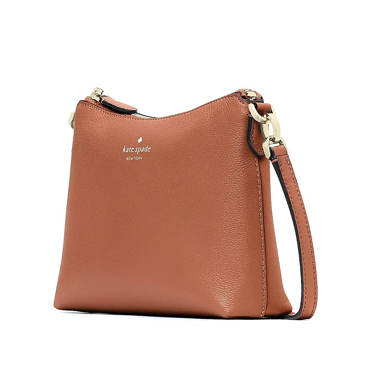 Kate Spade Bailey Textured Leather Crossbody Bag Purse Handbag, Warm Gingerbread