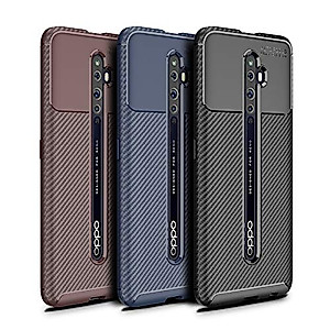 LUSHENG Case for Oppo Reno 2 Z, High-End Business Phone Case Shockproof 3D Feel Compatible with Oppo Reno 2 Z - Black