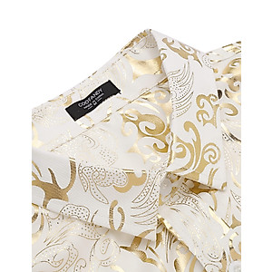 COOFANDY Men's Party Shirt Wedding Performance Valentine Tuxedo Slim Fit Shirts