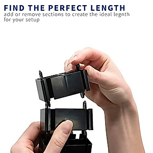 VIVO Clamp-On Vertebrae Cable Management Kit, Height Adjustable Desk Quad Entry Wire Organizer, Black, DESK-AC01P-B