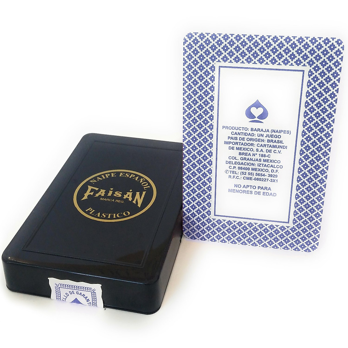 Mexican Playing Cards Naipe Spanish Style Faisan Extra Blue Color, Color Azul