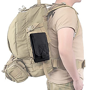 Universal Tactical MOLLE Holster Army Mobile Phone Belt Pouch EDC Security Pack Carry Accessory Kit Waist Bag Case Compatible iPhone 13 14 Pro X XS Max XR 7 8 Plus Samsung Galaxy S10 S9 S8 Plus