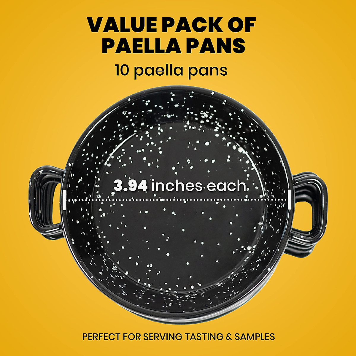 Machika Enameled Tapas Pan Set | Nonstick Frying Pan | Perfect for Tasting & Side Dishes | Enameled Skillet | Pack of 10 | 3.94" |