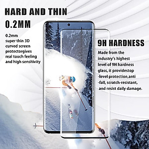 [2+2 Pack] Galaxy S20 Plus Screen Protector, Ultra HD Tempered Glass Film [Scratch Resistant] [3D Full Coverage ] [9H Hardness] [Fingerprint Unlock] For Samsung Galaxy S20 Plus
