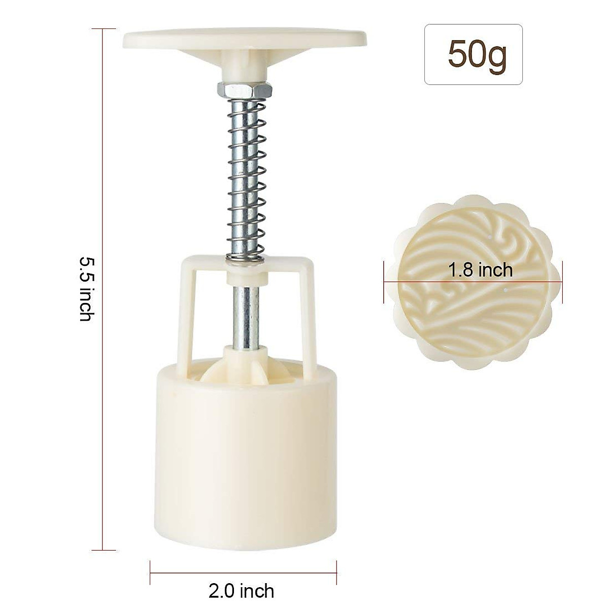 Cookie Stamp Moon Cake Mold Chinese Mid Autumn Festival Cake Press Polvoron Cutter with 50g 6 Stamps DIY Decoration