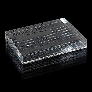 awagas Heritage Periodic Table of Elements, Acrylic Periodic Table Display with Elements, Student Teacher Gifts Crafts Desktop Ornaments Decoration (Embedded Pattern 170x120x24mm)