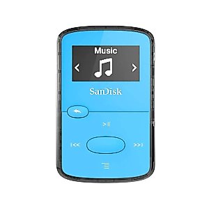 SanDisk 8GB Clip Jam MP3 Player, Blue - microSD Card Slot and FM Radio - SDMX26-008G-G46B