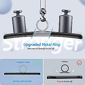 Anqrp Shockproof for Galaxy S21 Ultra Case 5G, [Heat Dissipation] [No Fall-Off Kickstand] 360°Metal Ring Military Grade Protection Phone Case with Samsung Galaxy S21 Ultra 6.8 Inch, Black