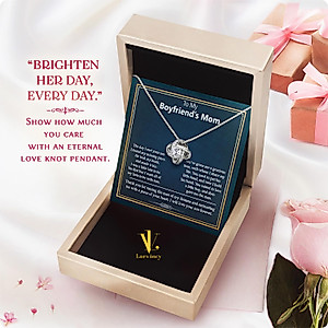 Christmas Gifts For Boyfriends Mom, To My Boyfriends Mom Necklace With Message Card And Box, To My Boyfriends Mom Gift From Girlfriend, Birthday Gifts For Boyfriend's Mom