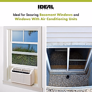 Ideal Security Window Security Bar with Childproof Lock, Adjustable Window Lock AC Units and Inside Security, Horizontal and Vertical Sliding Window Bar, White (15.7-26.75 Inches)