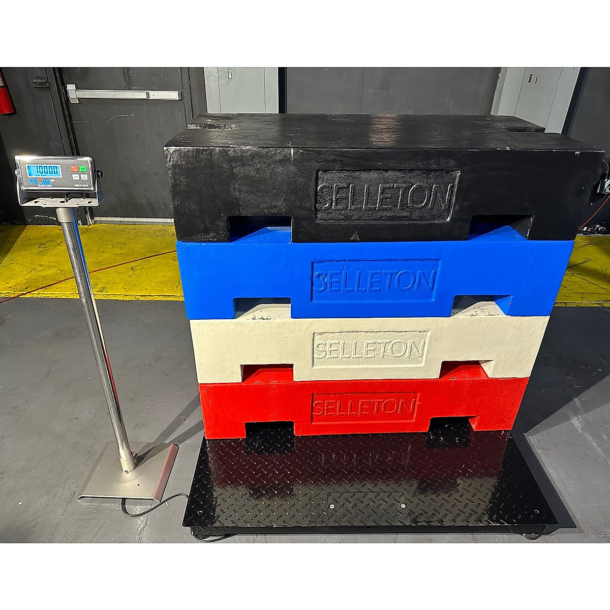 SellEton SL-4x4-10k-NN Floor Scales, Accurate Pallet Scales with Smart Digital Indicator for Warehouse Shipping and Medium Duty Industrial Weighing (48"x48", 10.000 lb x 1 lb)