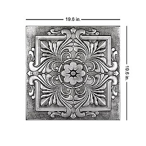 A La Maison Ceilings R14 Victorian Foam Glue-up Ceiling Tile (21.6 sq. ft./Case), Pack of 8, Antique Silver
