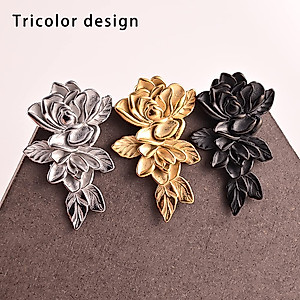 Atomhole 2PCS Flower Ear Weights Hangers 316 Stainless Steel Ear Gauges Hypoallergenic Earrings Stretchers Expanders Tunnels Plugs 0g Piercing Body Jewelry