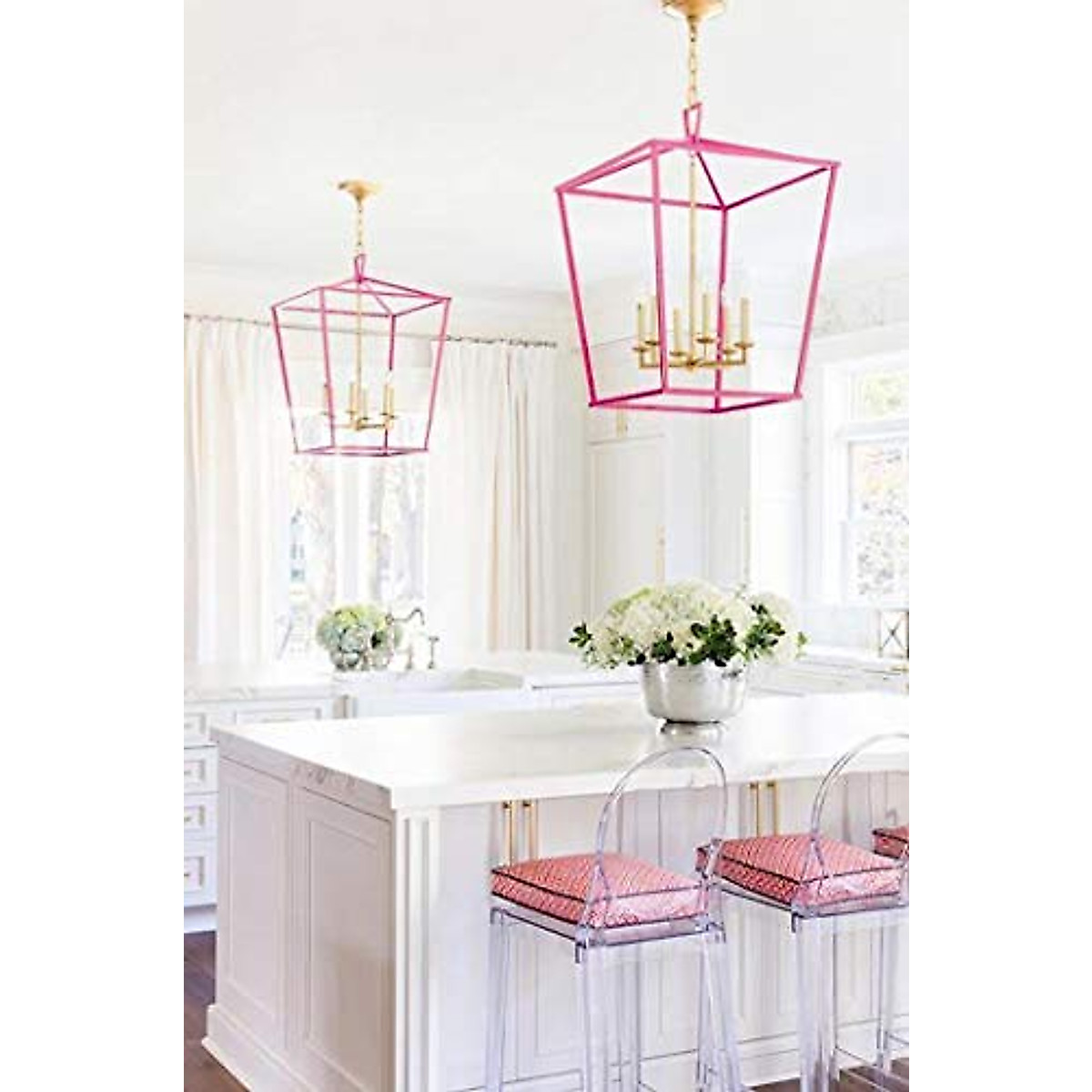 2xhome - Set of 2 25" Seat Height Barstool Modern Ghost Chair Ghost Stool Black Side Bar Stool Counter Stool Accent Stool No Arms (Clear)