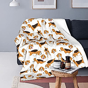 srufqsi Beagle Dog Throw Blanket Fleece Flannel Blankets Couch Sofa Bed Blanket for Kids Teen Adults