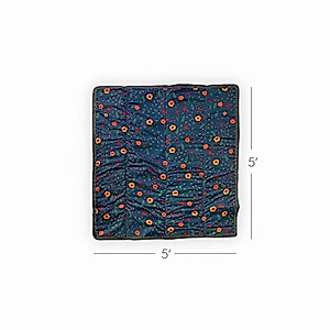 Little Unicorn – Midnight Poppy Indoor/Outdoor Blanket | 100% Polyester | Water Resistant | Simple Clean | Wipeable Material | Easy to Carry | Babies and Toddlers | Machine Washable | 5’ x 5’