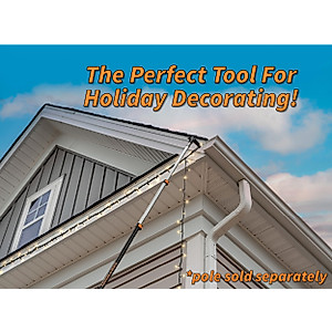 EXTEND-A-REACH Christmas Light Hanger Tool Attachment (Attachment Only) // Christmas Light Installation, String Lights, Birdfeeders // Twist-On Utility Hook Fits Standard Acme Threaded Pole