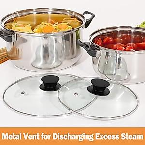 Wadaza Pan Lid 8 Inch - Tempered Glass Pot Lid - Oven Safe Replacement Glass Lid for Frying Pan Wok Pot Skillet