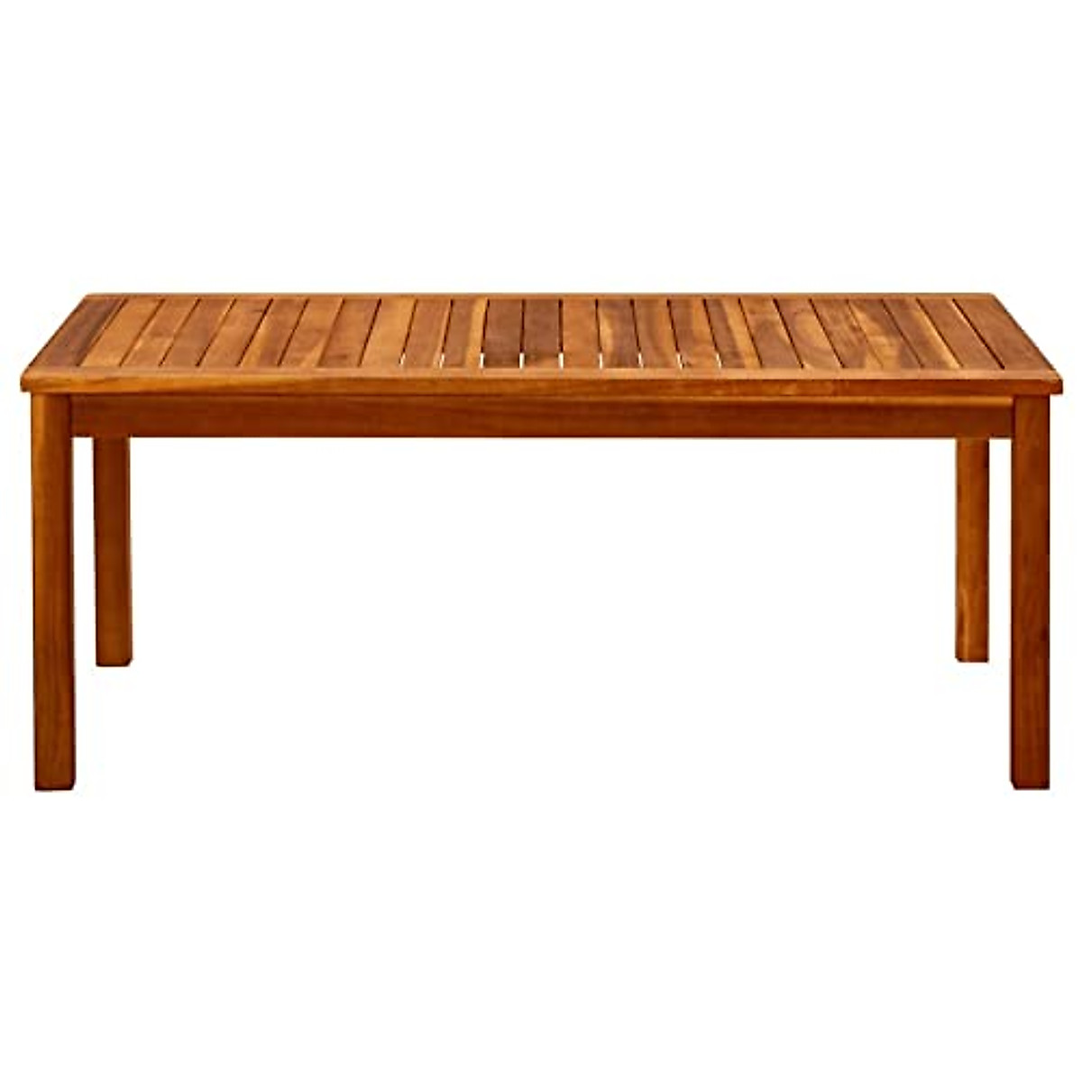 Tidyard Patio Garden Coffee Table Slatted Tabletop Acacia Wood Side Table for Garden, Poolside, Balcony, Outdoor Furniture 43.3 x 23.6 x 17.7 Inches (L x W x H)