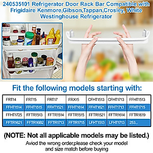 UPGRADED 240535101 Refrigerator Door Rack Replacement Retainer Bar Compatible with Frigidaire Kenmore Refrigerator Door Shelf Replacement Parts AP3214801, AH735091, FRT15HB3JW3, FFTR1513LW0 Door Rack