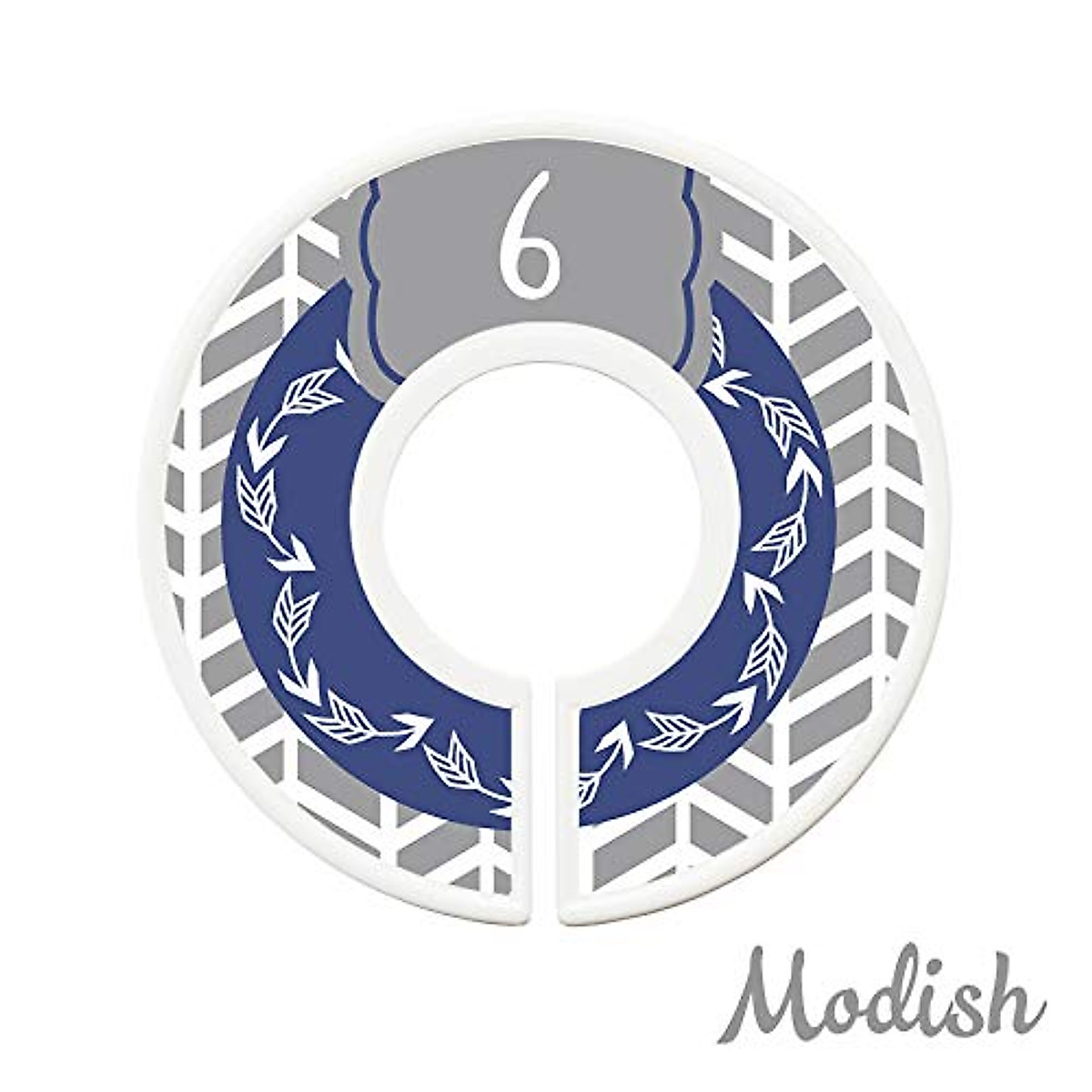 Modish Labels Toddler Child Closet Dividers, Closet Organizers, Toddler Size Dividers, Young Child Size Dividers, Boy, Woodland, Arrow, Tribal, Navy Blue, Gray, Grey (Toddler/Child)