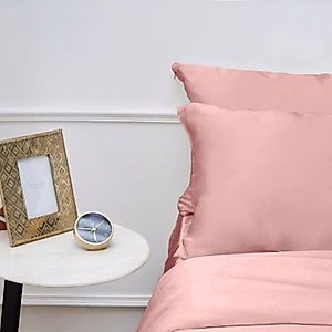 INSSL Silk Pillowcase for Women, Mulberry Silk Pillowcase for Hair and Skin and Stay Comfortable and Breathable During Sleep (Queen, Coral)