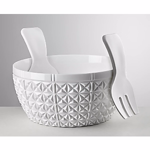 Mario Luca Giusti Churchill White Salad Serving Bowl with Servers