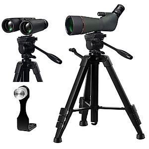 LCNCY Binocular and Spotting Scope Tripod Stand - Camera Tripod - Universal Lightweight Travel Video Tripod - Compatible with Binoculars/Spotting Scope/Telescope/Astronomy Binoculars/DSLR