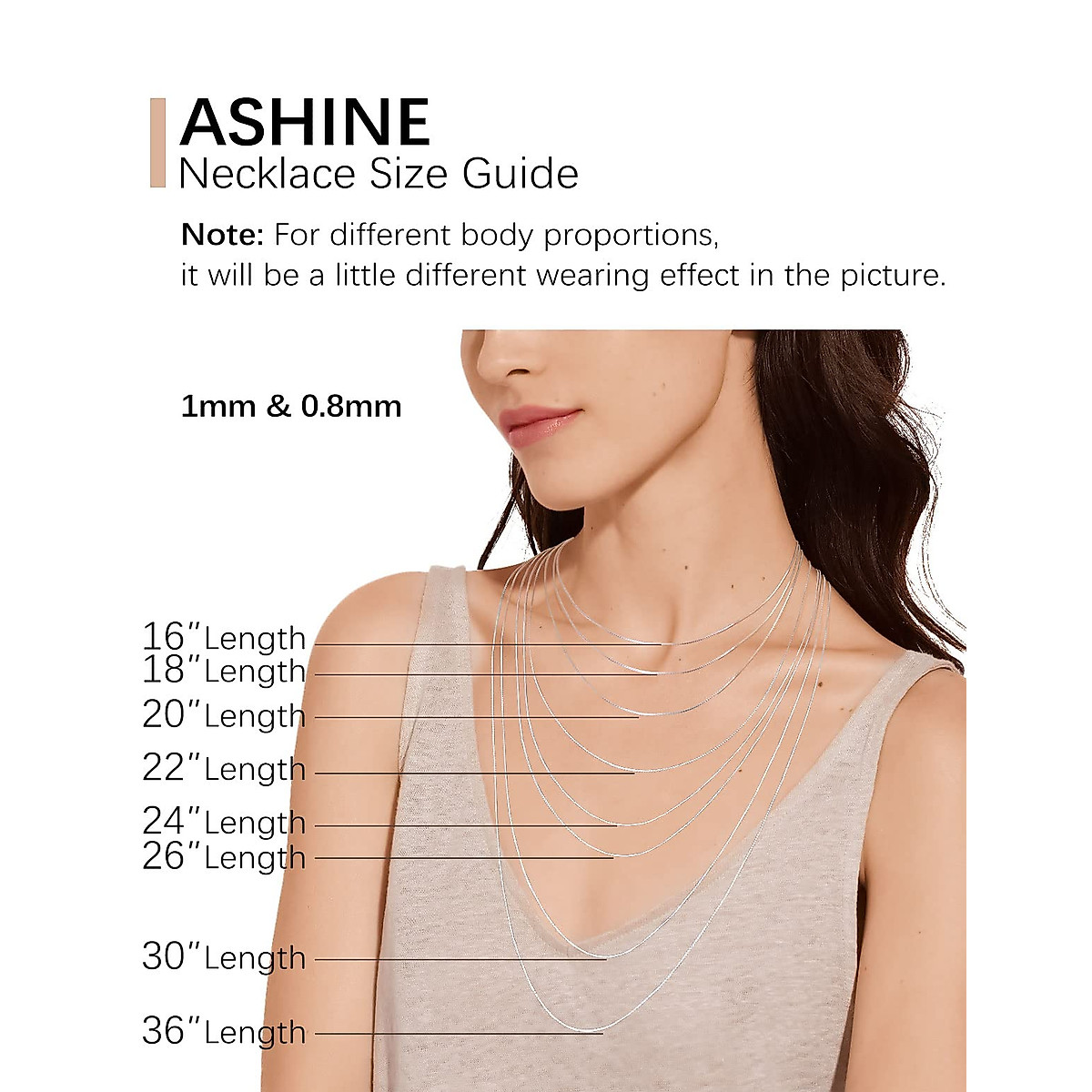 ASHINE Silver Chain Sterling Silver Chain Silver Chain Necklace for Women Silver Necklace Chain (1mm Box Chain Lobster Clasp 30 Inches)