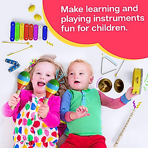 Smarkids Toddler Musical Instruments Toys Premium Accurately Tuned Percussion Musical Instruments for Kids Children Educational Toy Set for Boys& Girls with Xylophone Flute Tambourine Maraca Backpack