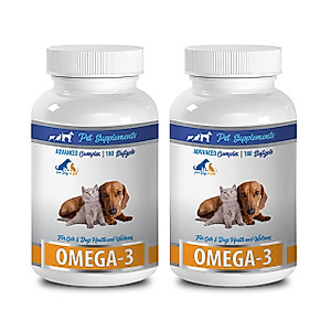 Dog Joint Health Supplements - Omega 3 - for Dogs and Cats - Health and Wellness - Doggie Omega 3-2 Bottle (360 Softgels)