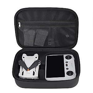 PONYRC Portable Storage Bag for DJI Mini 3/ Mini 3 Pro (DJI RC/RC-N1 Remote Controller) Waterproof PU Leather Carrying Case for DJI Mini 3/ Mini 3 Pro Drone and Accessories