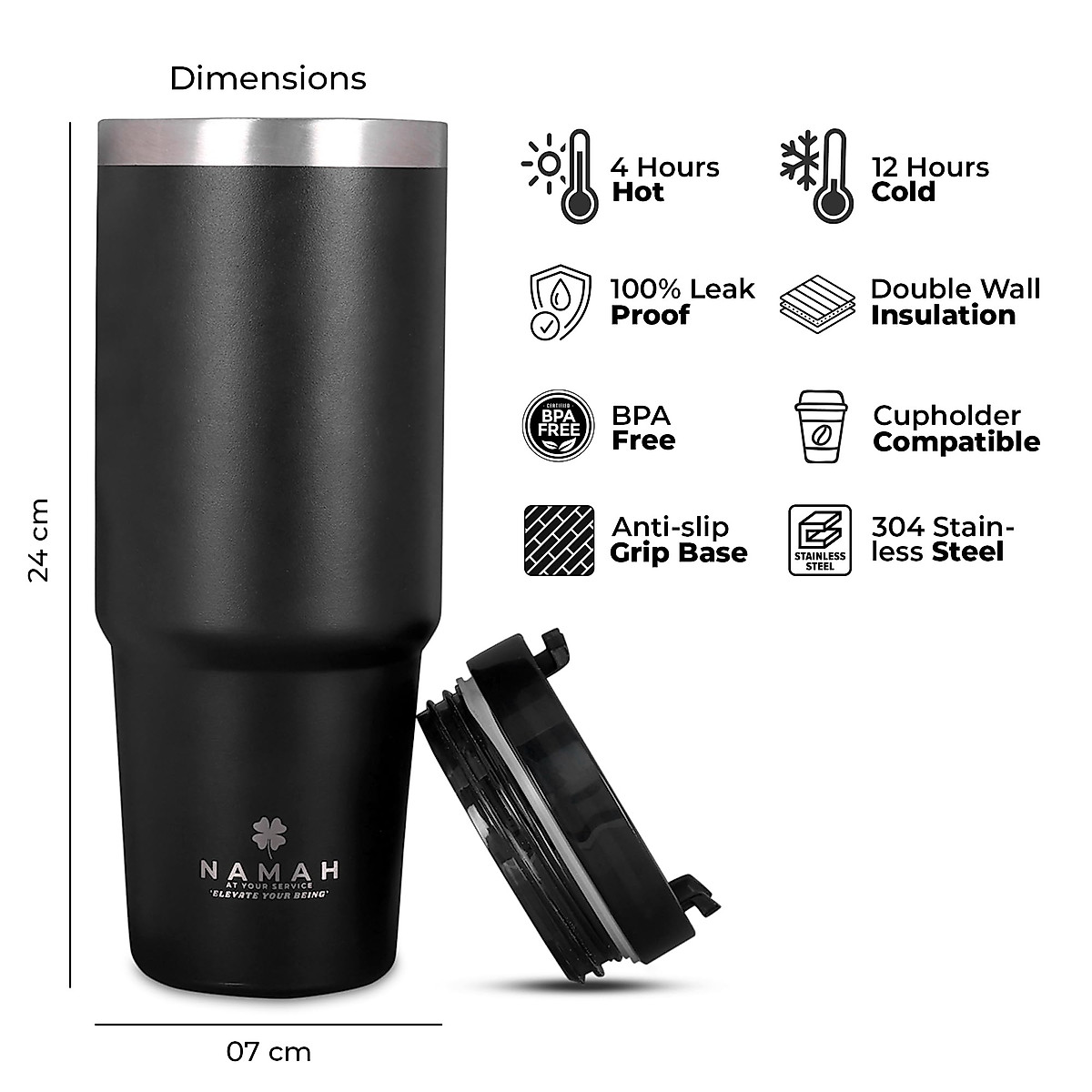 30 oz Stainless Steel Vacuum Insulated Tumbler with Handle Lid and Straw Leak and Spill Proof Travel Tumbler Cup with 2 Lids and Teddy Straw Cap Water Tumblers for Women and Men 890 ml