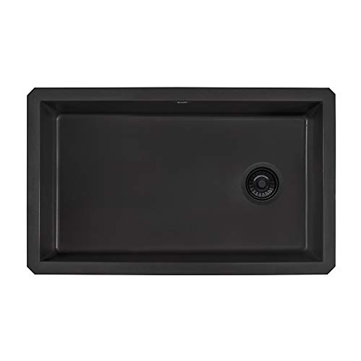 Ruvati 32 x 19 inch Undermount Granite Composite Single Bowl Kitchen Sink - Midnight Black - RVG2033BK