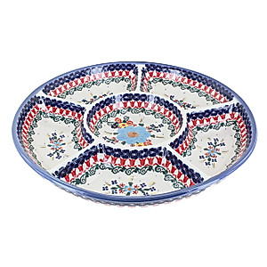 Blue Rose Polish Pottery Kristi Chip & Dip Dish