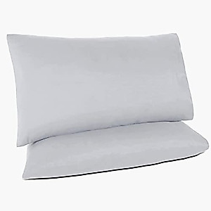 Microfiber Light Gray Pillow Cases Set of 2 King Size Bed Pillow Covers Ultra Soft (20 x 40) Inches Solid Pillowcases with Open Closure, Machine Washable