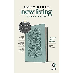 NLT Premium Value Thinline Bible, Filament-Enabled Edition (LeatherLike, Bouquet Teal)