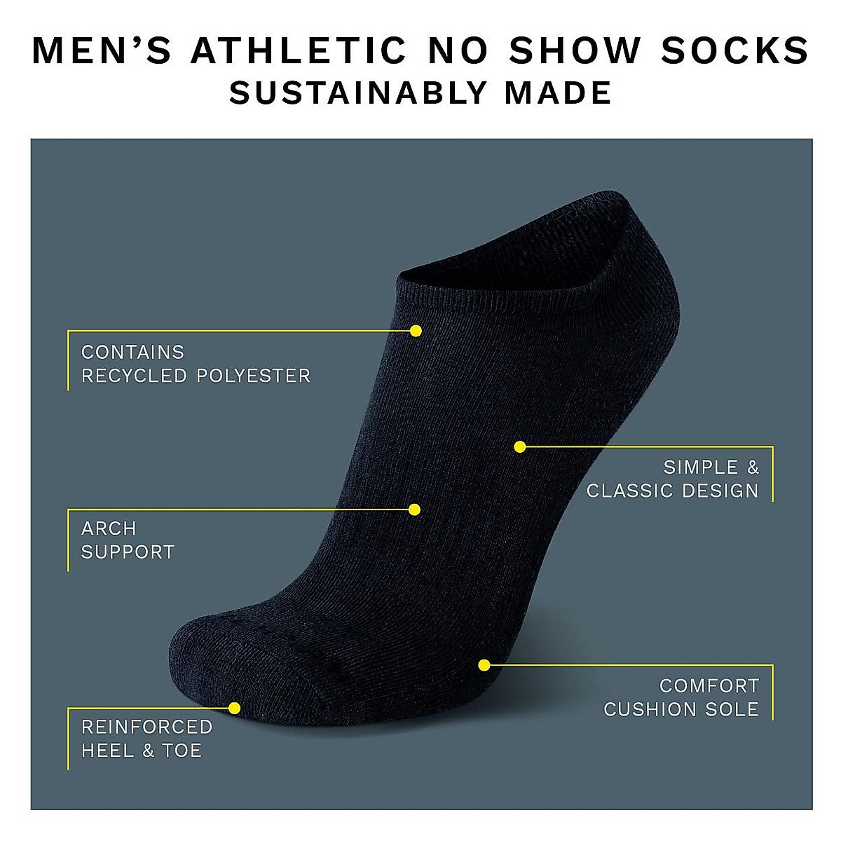 Cole Haan Men's Low Cut Socks - 6 Pack Performance Cushion Comfort No Show Socks - Breathable Athletic Socks for Men (7-12), Size 7-12, Black