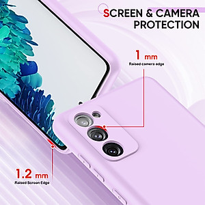 LeYi for Galaxy S20 FE Case, Phone Case Samsung S20 FE 5G with [2 Pack] Tempered Glass Screen Protector for Women Men, Liquid Silicone Soft Microfiber Liner Cover Case for Galaxy S20 FE, Purple