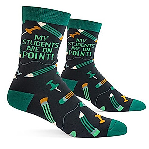 Funny Nerd Socks - Gift For Teachers, Students, Book Lovers, Math, Science Geeks (My Students Are On Point)