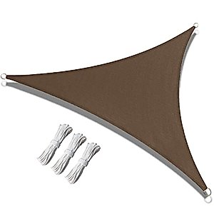 ABCCANOPY Sun Shade Sail, 17'x17'x23' UV Block Canopy Sun Awning for Patio, Deck, Backyard (Brown)